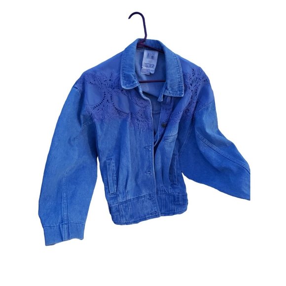 Together! | Jackets & Coats | Vintage 9s Together Denim Battenburg Lace ...